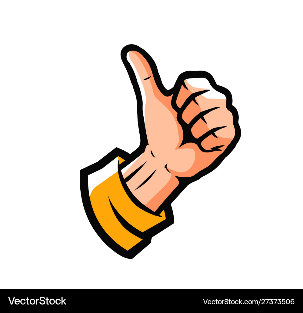 Hand showing thumbs up symbol Royalty Free Vector Image