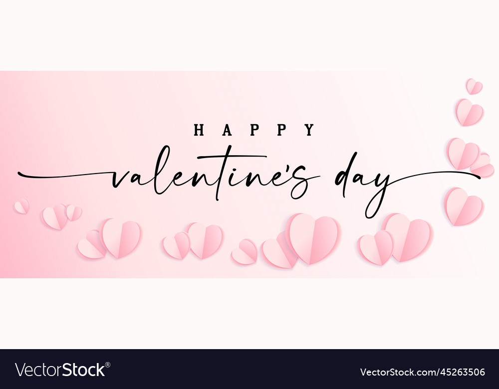 Happy valentines day with calligraphy and hearts Vector Image