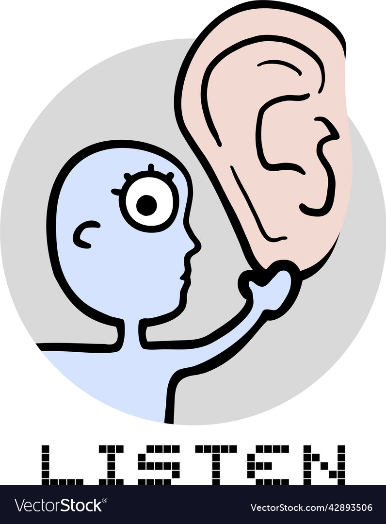 Icon listen Royalty Free Vector Image - VectorStock