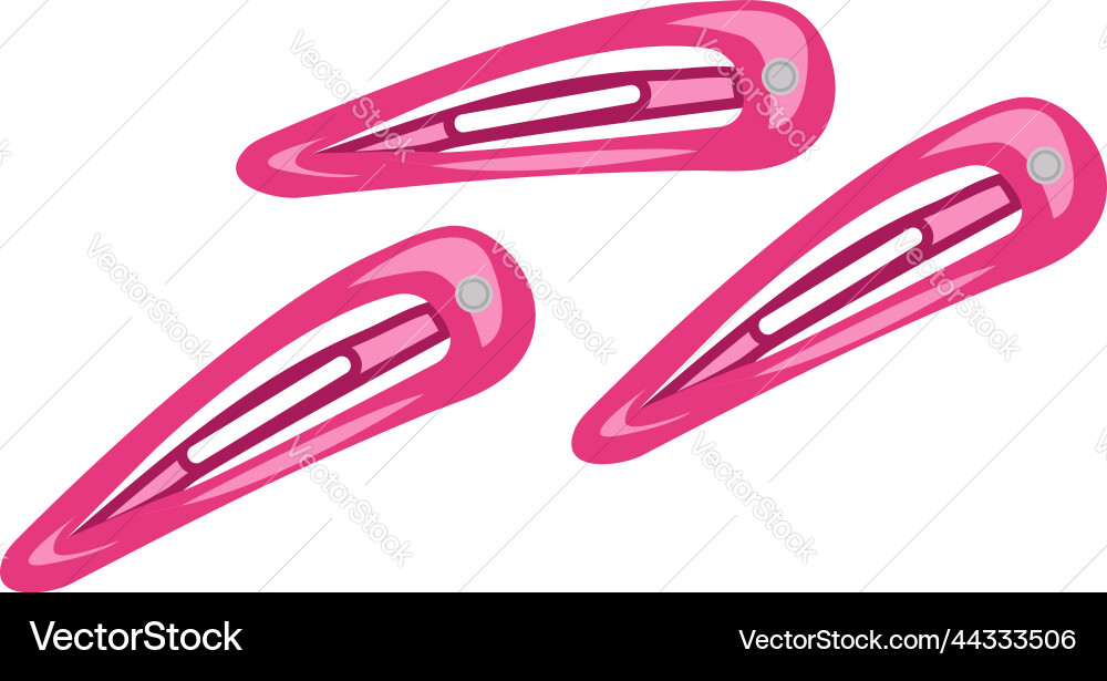 Pink hairclips on a white background Royalty Free Vector