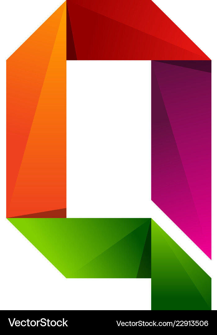 Q ribbon letter logo icon design Royalty Free Vector Image