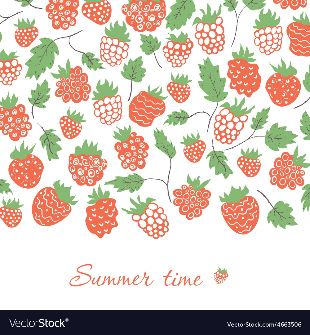 Raspberry card Royalty Free Vector Image - VectorStock