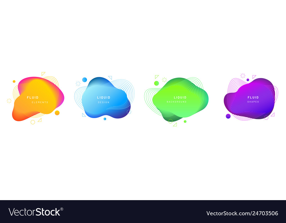 Set of isolated fluid or liquid gradient blobs Vector Image