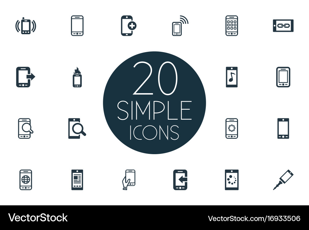 Set of simple mobile icons Royalty Free Vector Image
