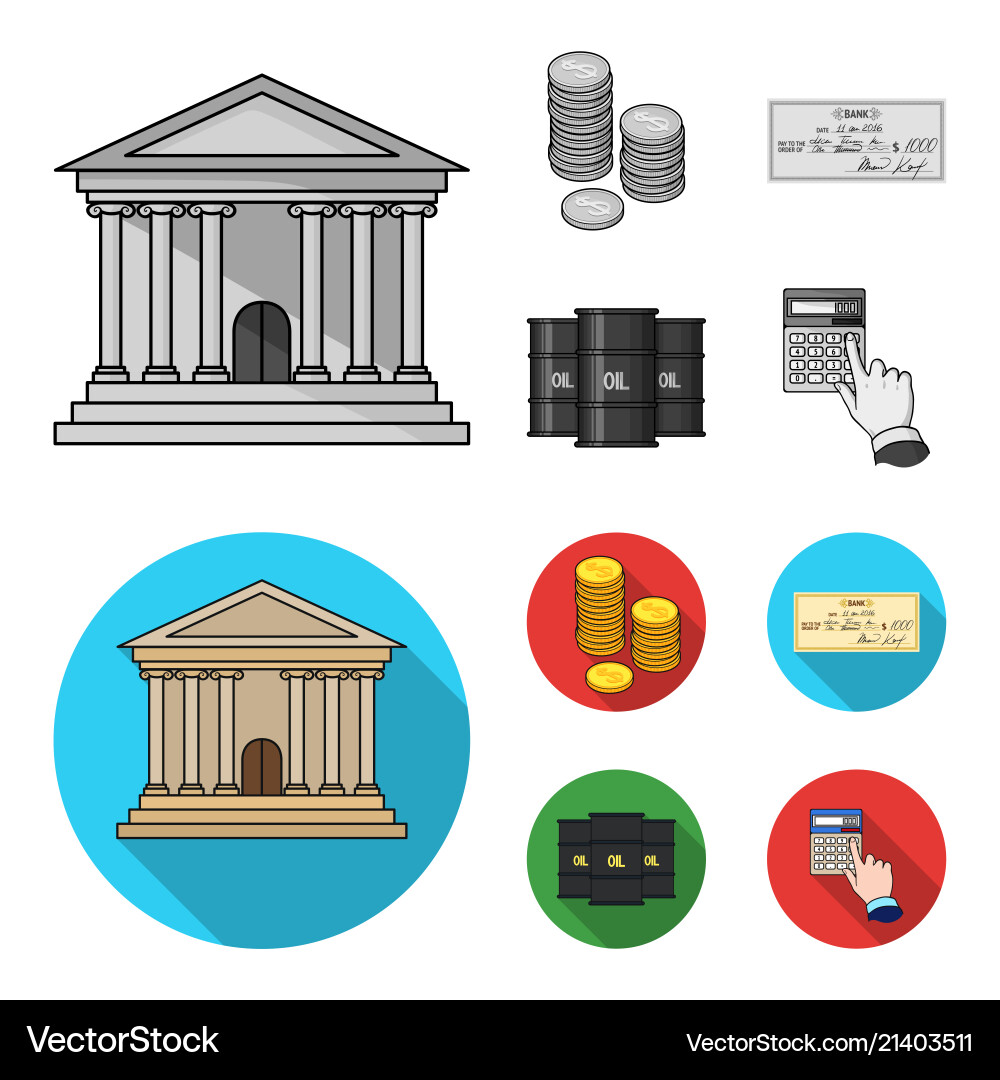 A stack of coins bank check calculator Royalty Free Vector