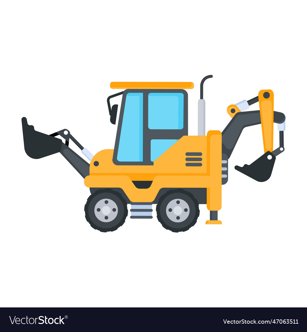 Backhoe tractor Royalty Free Vector Image - VectorStock