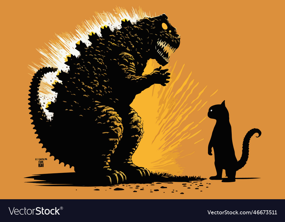 Catzilla Royalty Free Vector Image - VectorStock