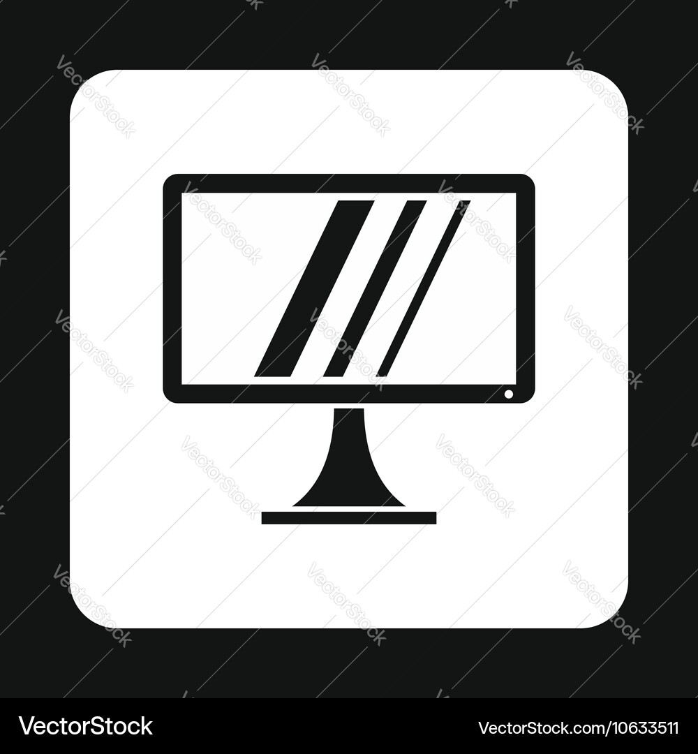 Computer monitor icon simple style Royalty Free Vector Image