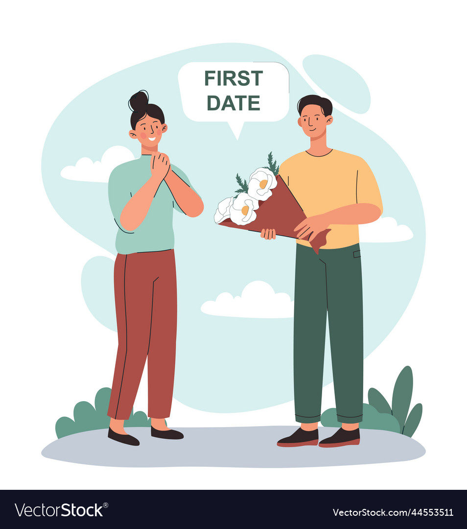 First date concept Royalty Free Vector Image - VectorStock