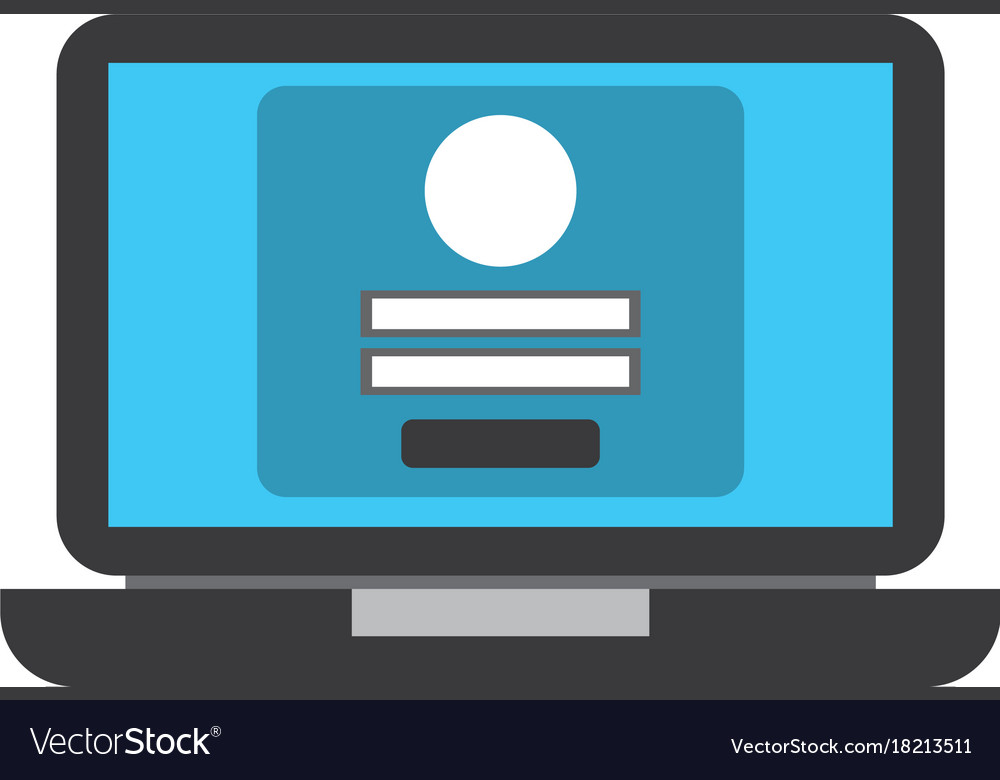 Laptop computer digital loging access web Vector Image