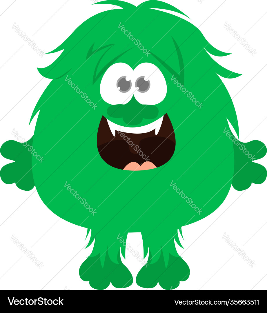 Little green demon on white background Royalty Free Vector