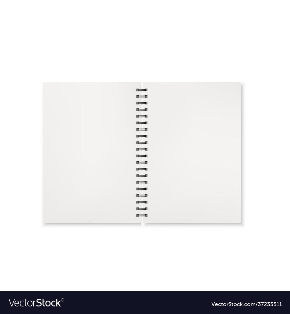 Notebook open view template office notepad Vector Image