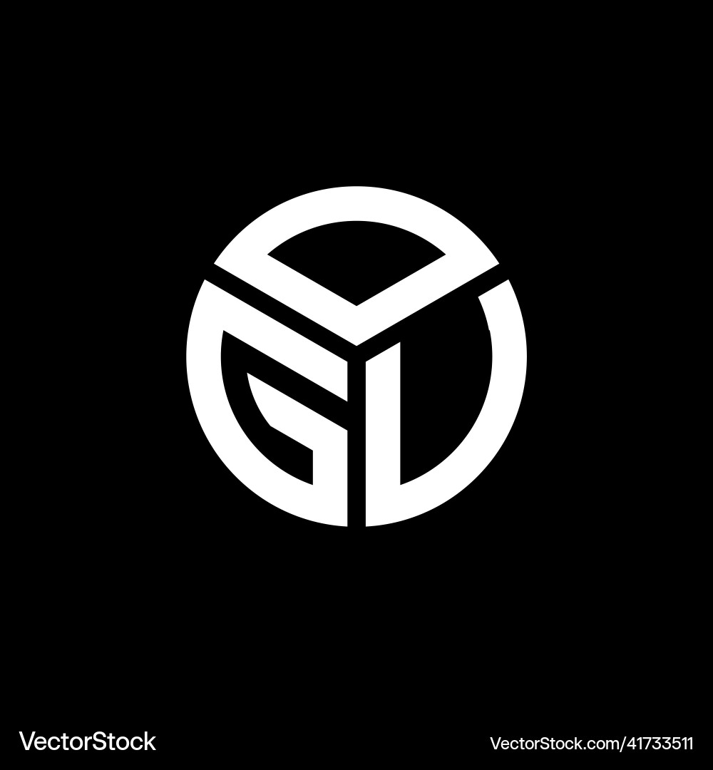 Ogu letter logo design on black background Vector Image