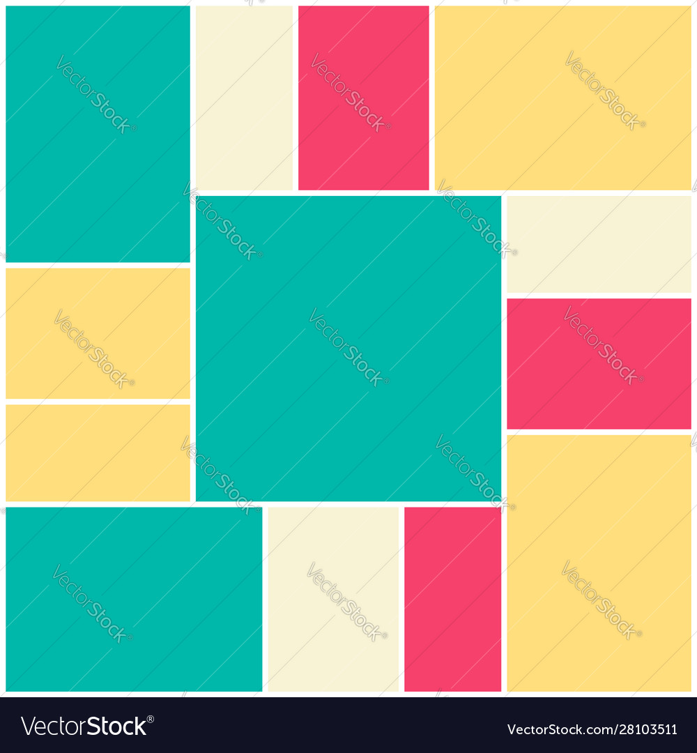 Photo collage pattern white frames colored pattern