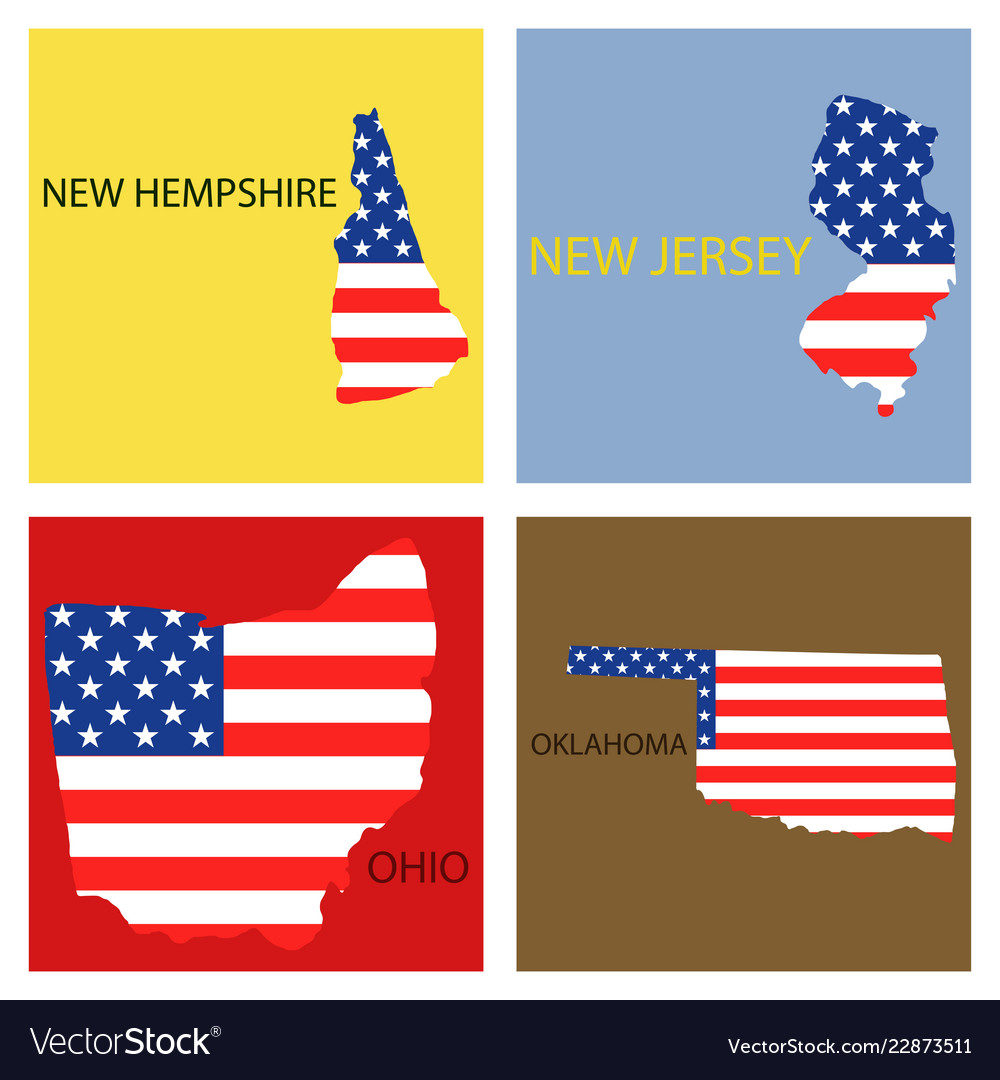 Poster map of united states america with state Vector Image