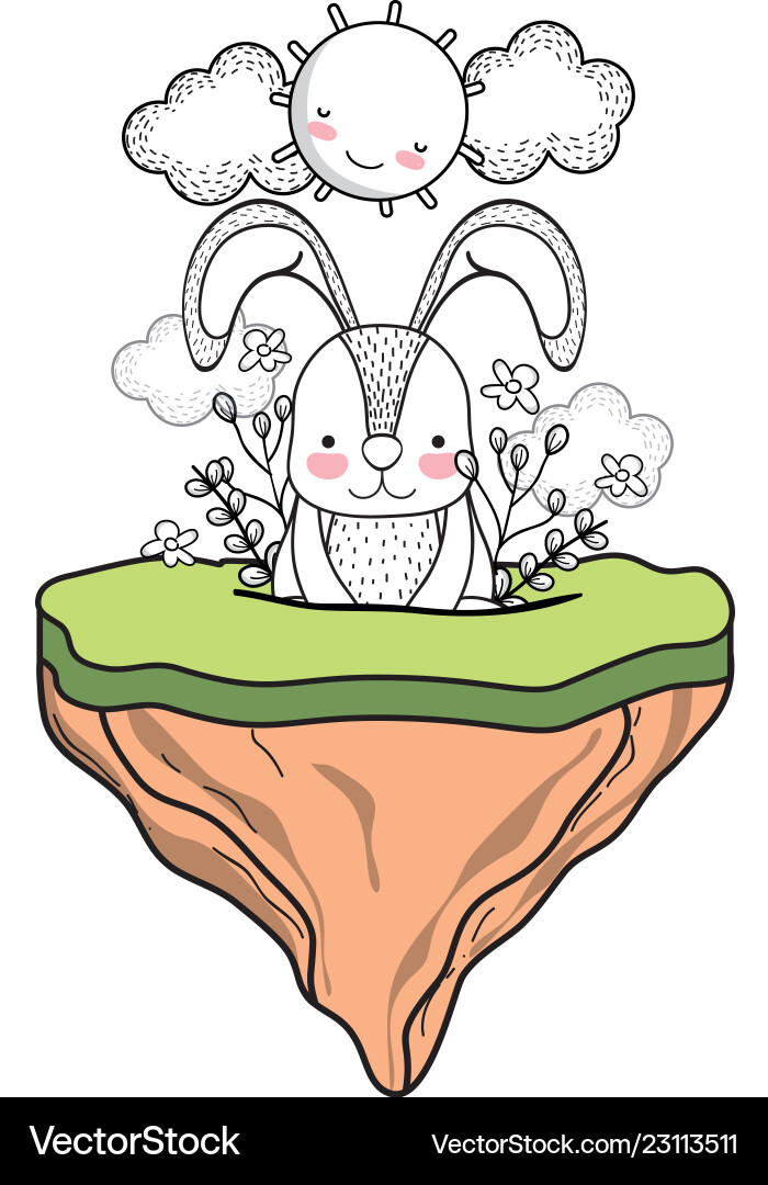 Rabbit wild animal cartoon Royalty Free Vector Image