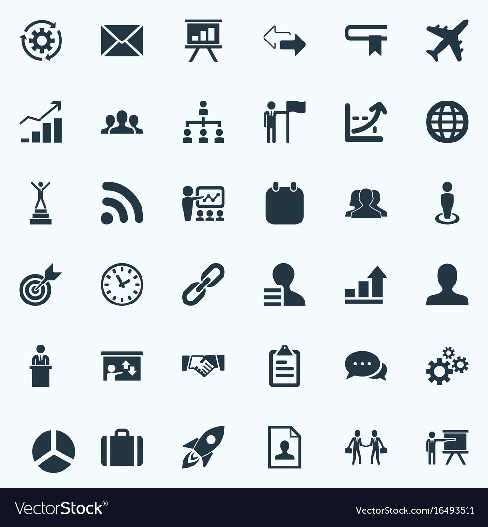 Set simple solution icons Royalty Free Vector Image