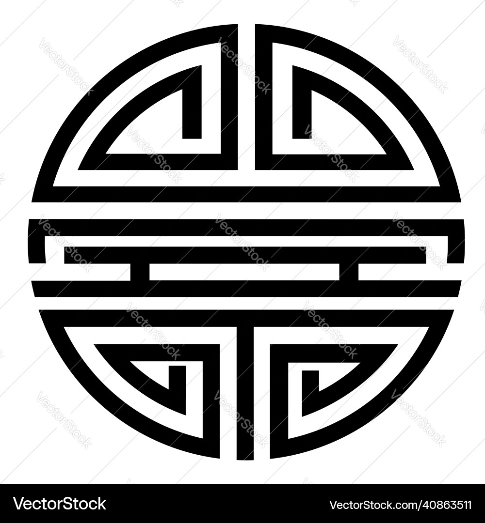 Simple icon chinese shou or longevity symbol Vector Image