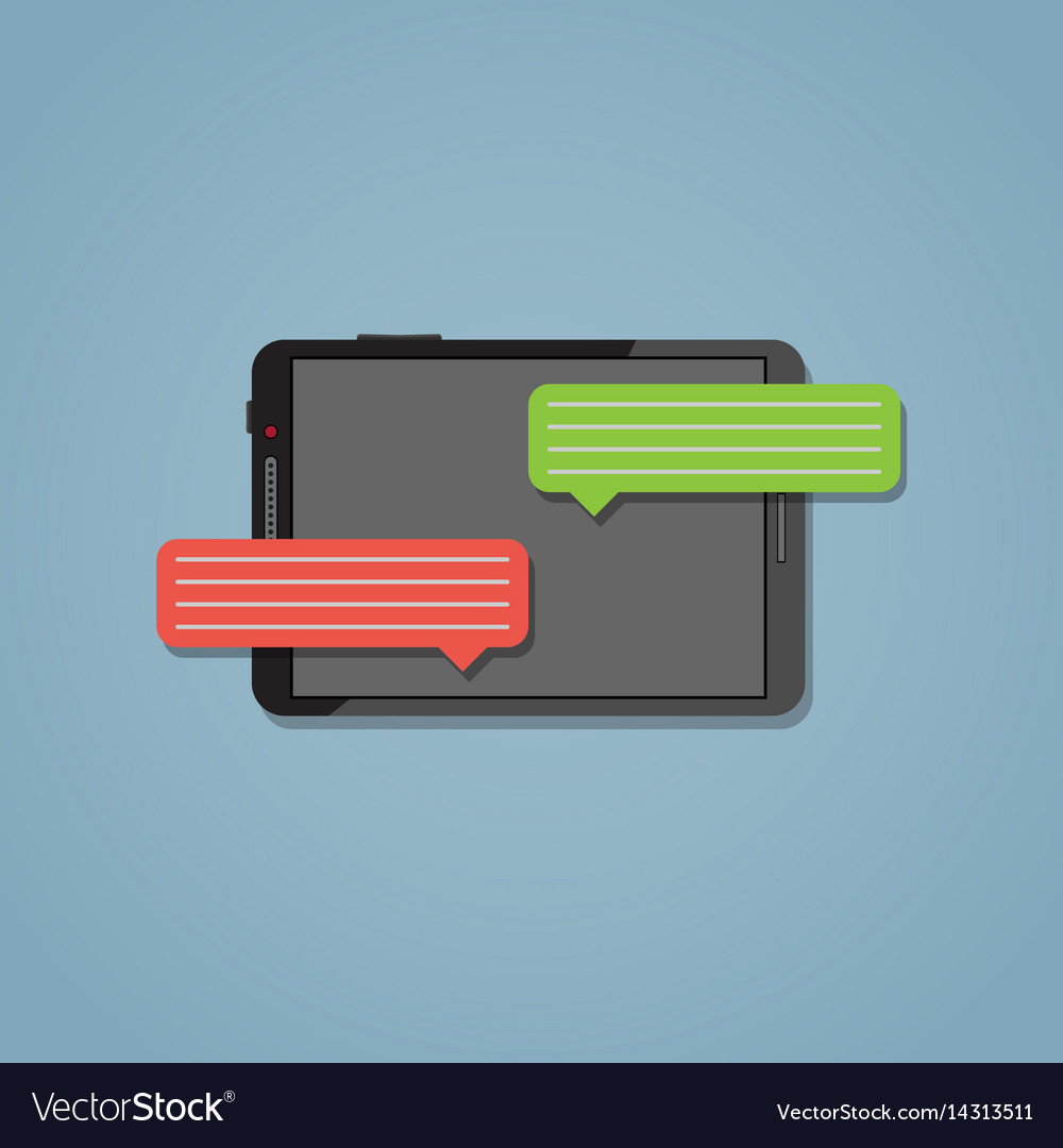 Tablet with message Royalty Free Vector Image - VectorStock