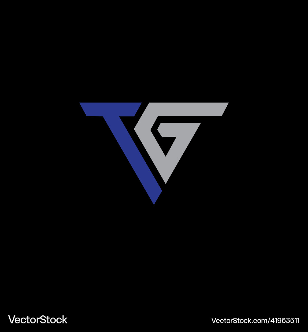 Tg letter logo design on black background Vector Image