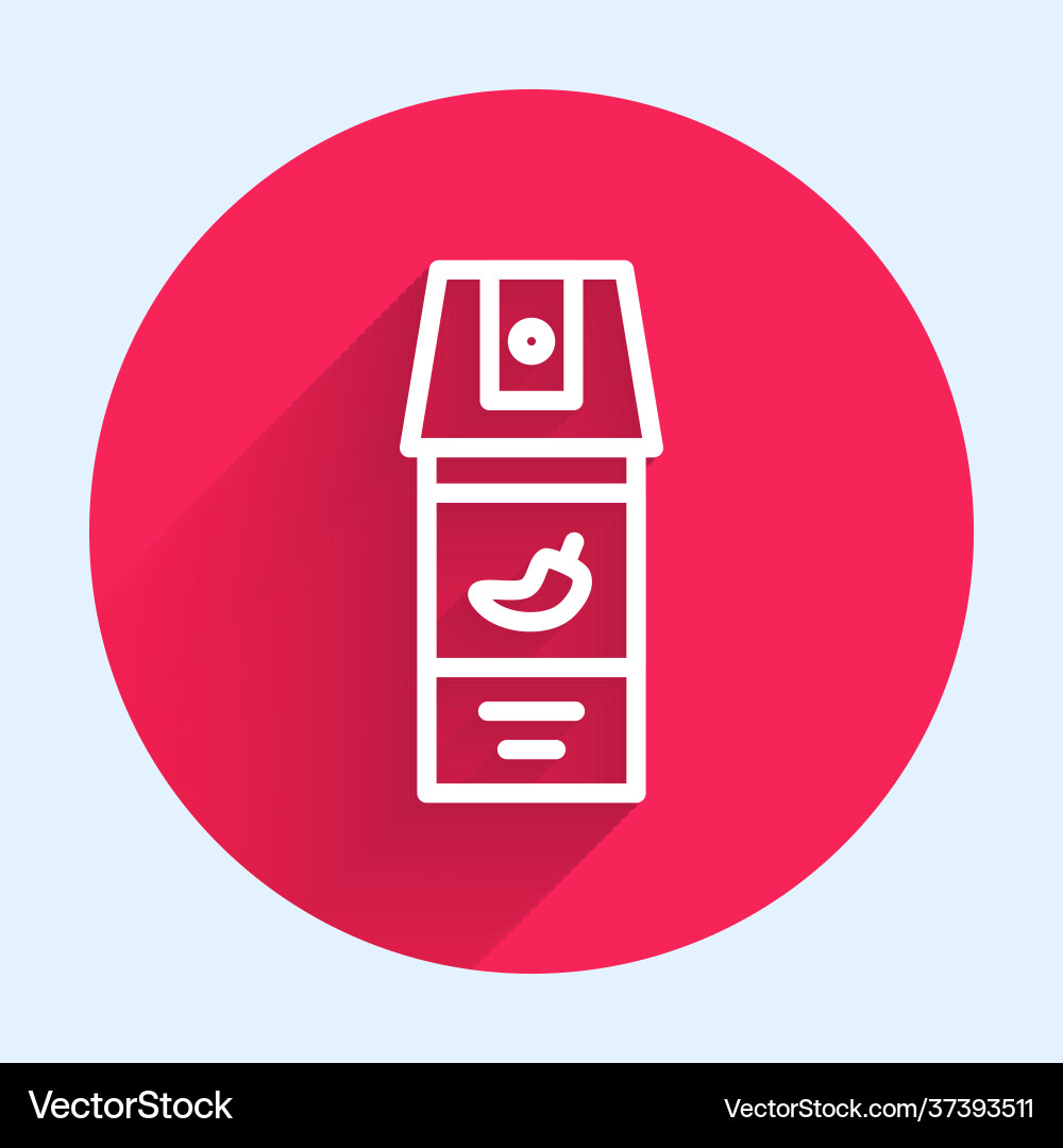 White line pepper spray icon isolated with long Vector Image