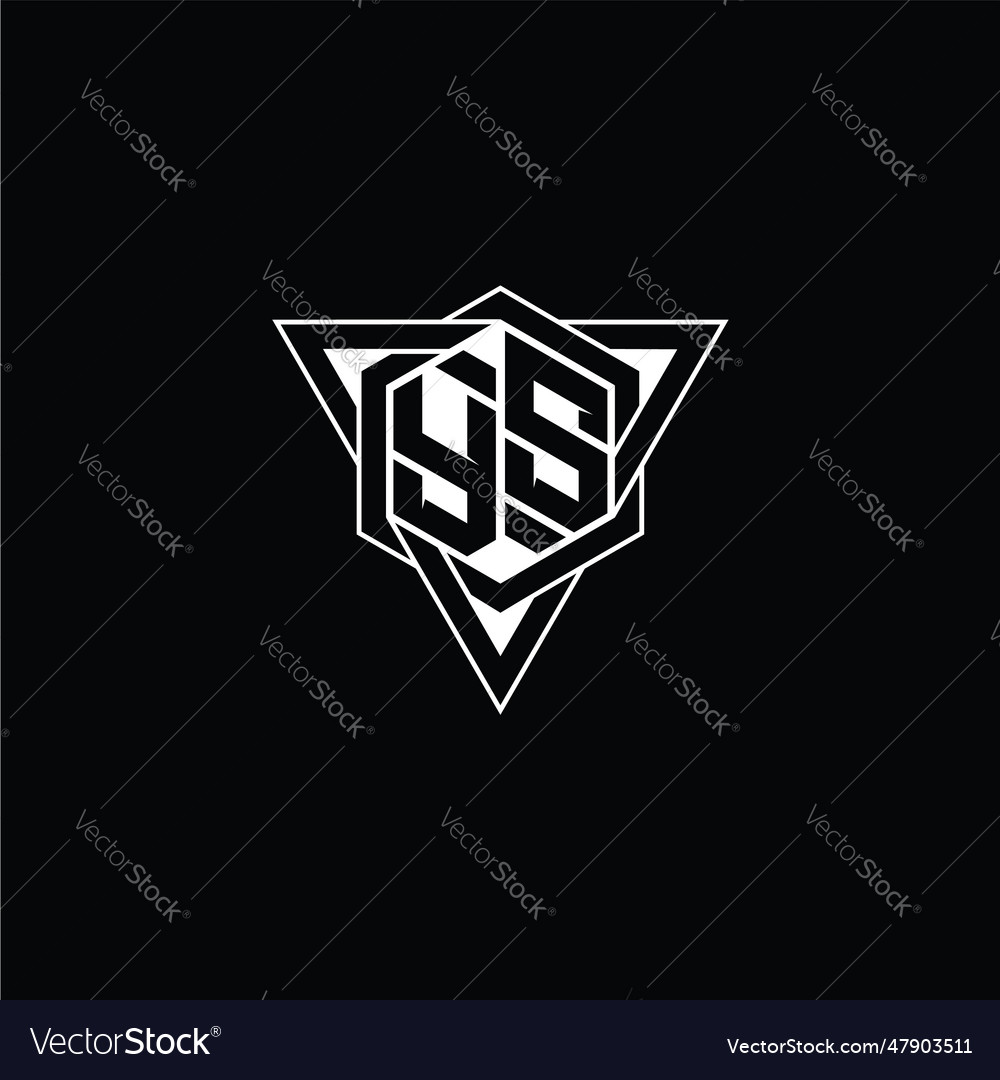 Ys letter logo monogram hexagon shape Royalty Free Vector