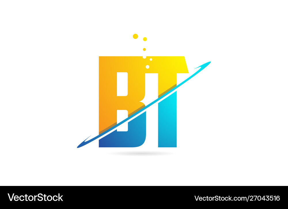 Alphabet letter bt b t combination for logo Vector Image