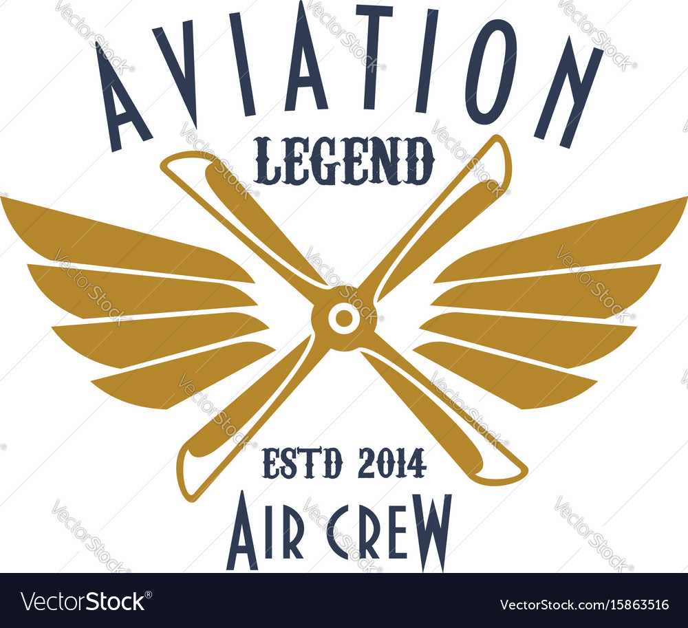 Aviation pilot legend icon of airplane Royalty Free Vector Aviation pilot legend icon of airplane Royalty Free Vector
