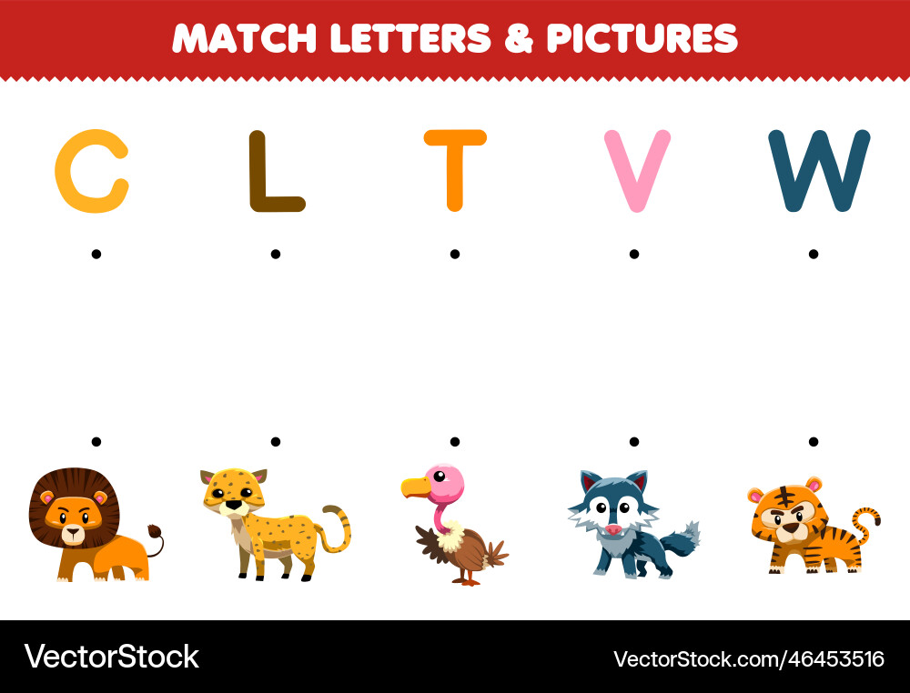 Education game for children match letters Vector Image