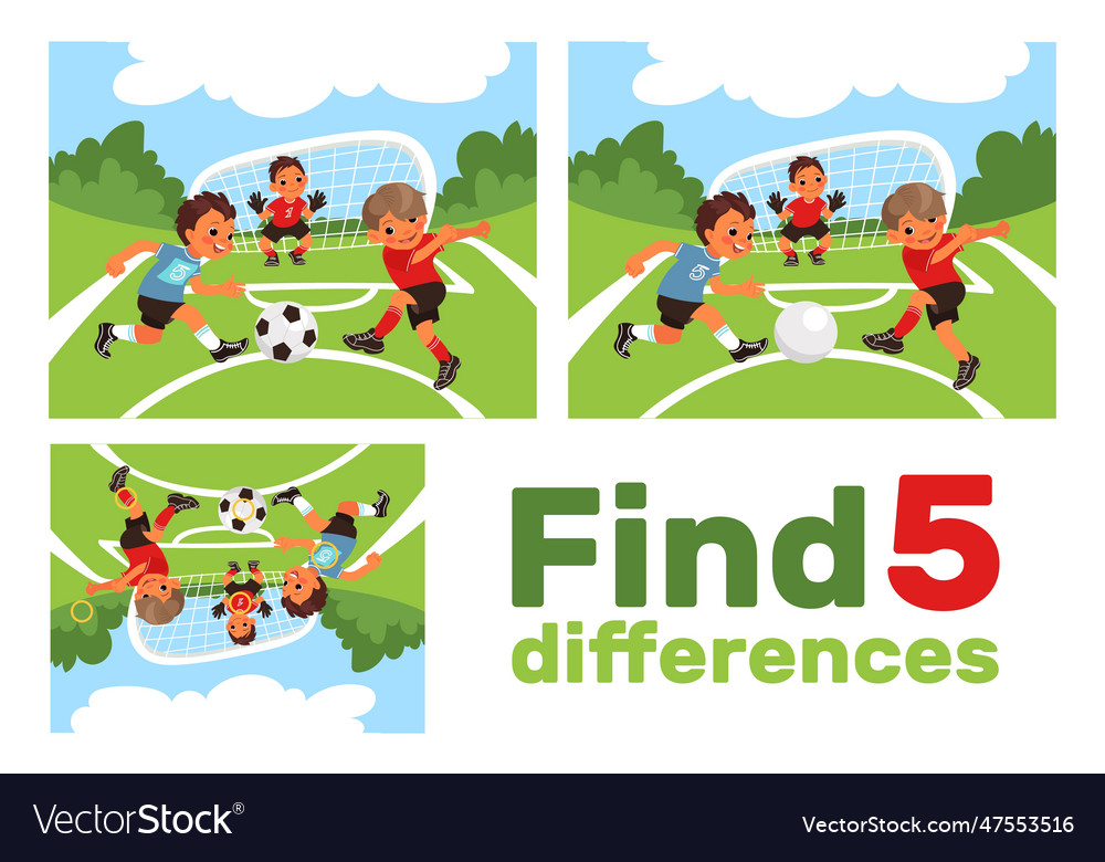 Find 5 differences educational game for children Vector Image