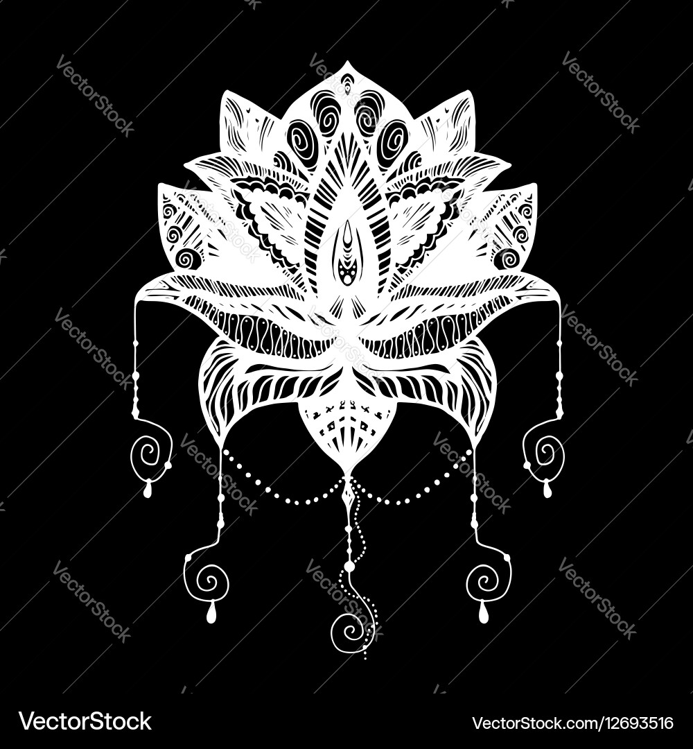 Flower lotus tattoo Royalty Free Vector Image - VectorStock