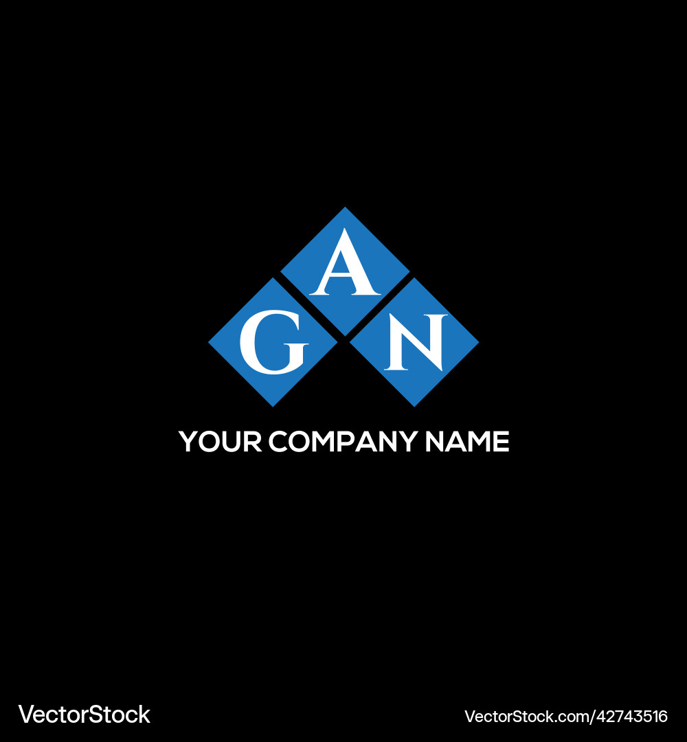 Gan letter logo design on black background Vector Image