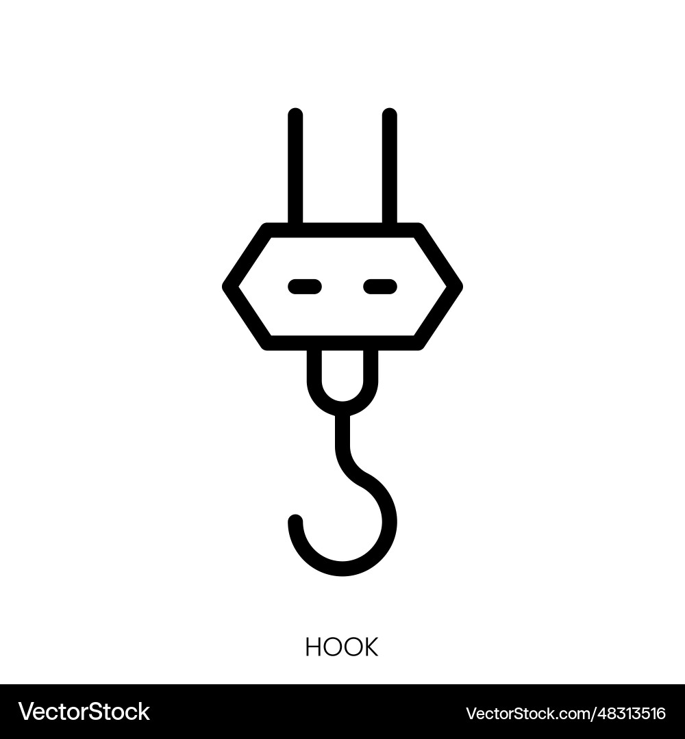 Hook icon line art style design isolated on white Vector Image