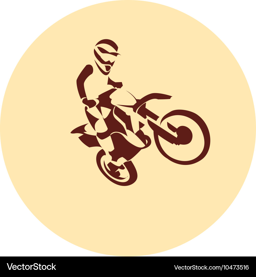 Motocross enduro racer Royalty Free Vector Image