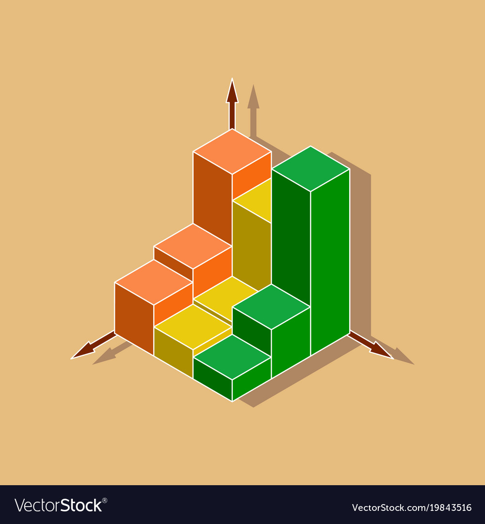 Paper Sticker On Stylish Background 3d Chart Vector Image