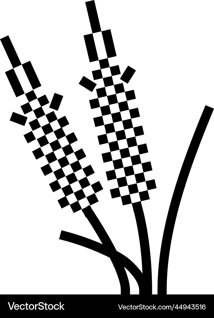 Rye plant food line icon Royalty Free Vector Image