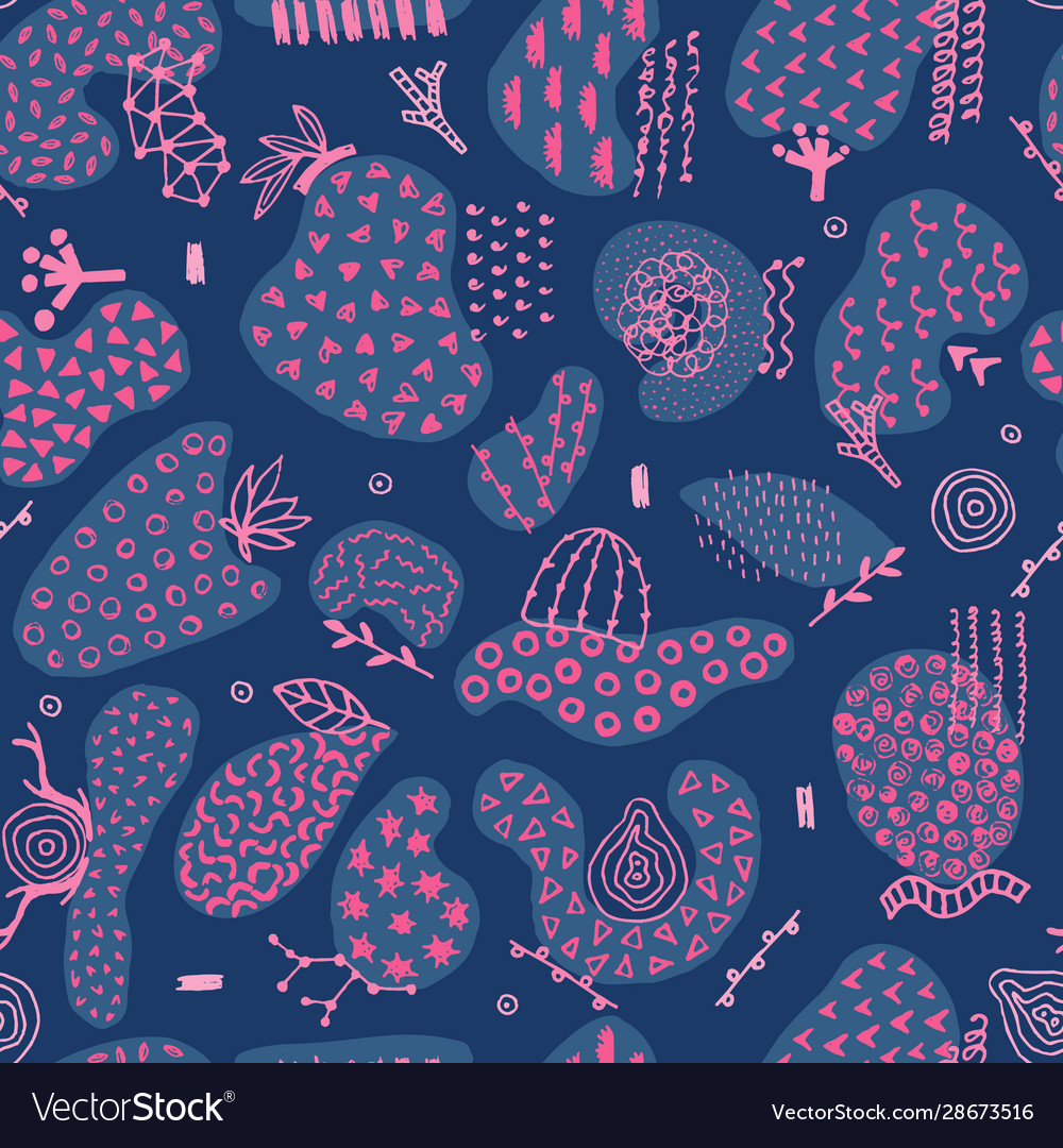 Seamless pattern with hand drawn abstract Vector Image
