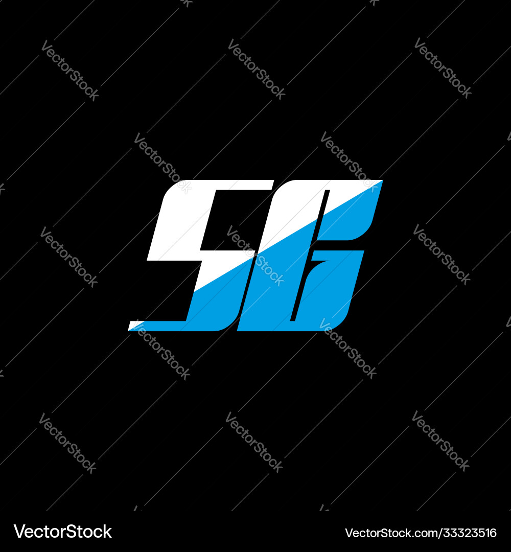 Sg letter logo design on black background sg Vector Image