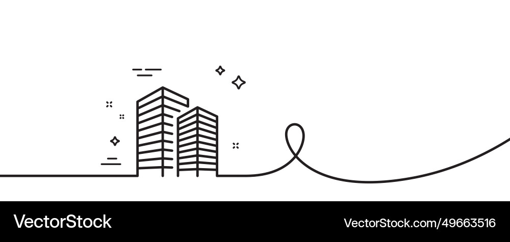 Skyscraper buildings line icon city architecture Vector Image