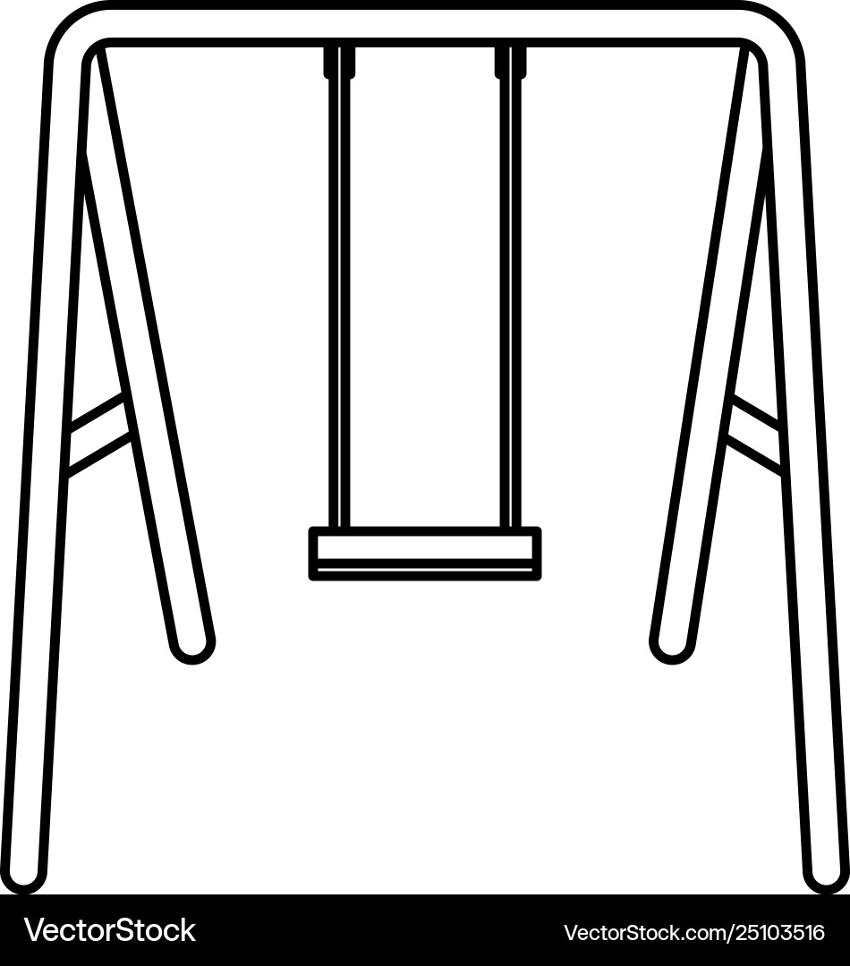 Swing wooden isolated icon Royalty Free Vector Image