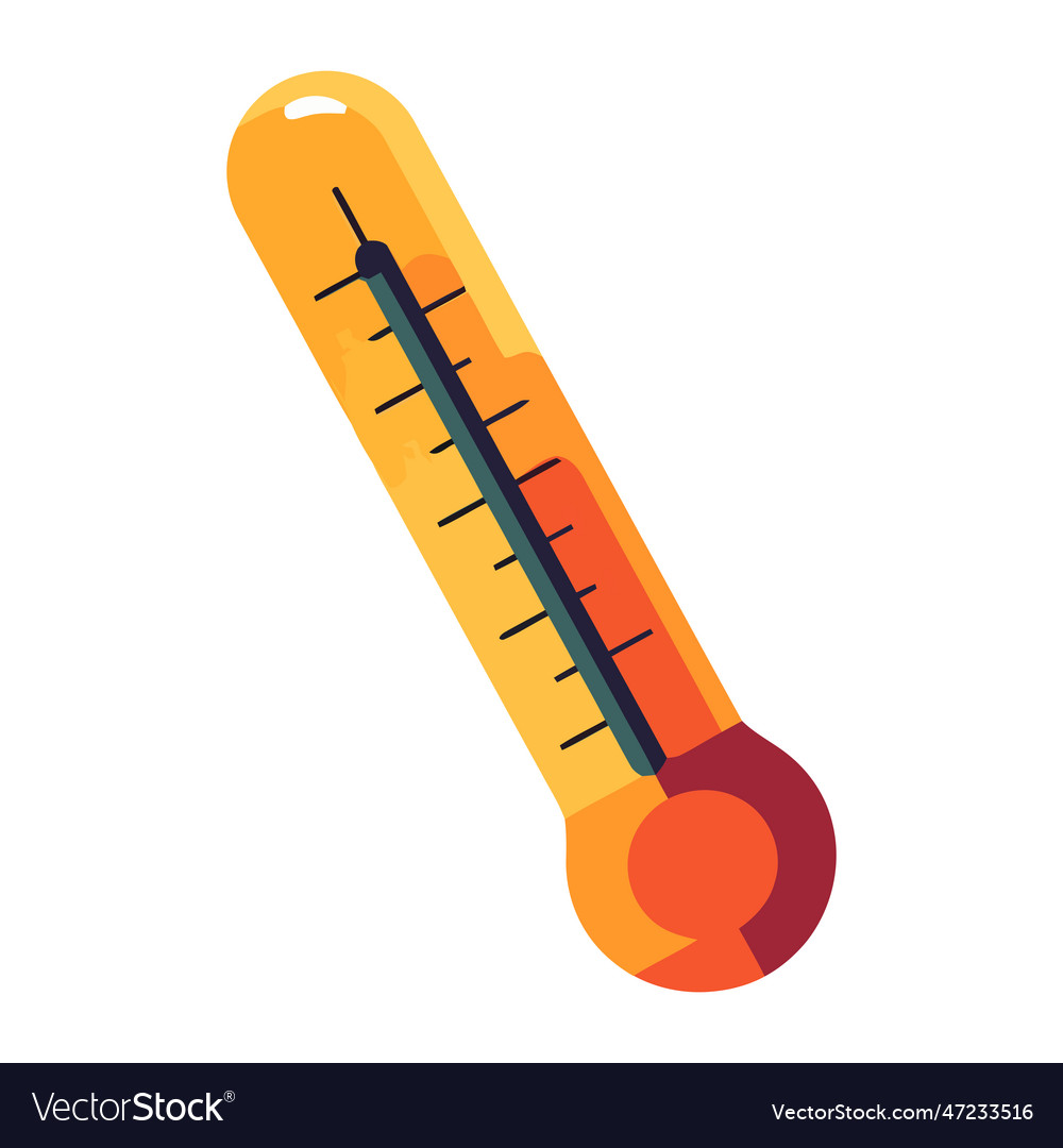 Temperature gauge measures heat in summer Vector Image