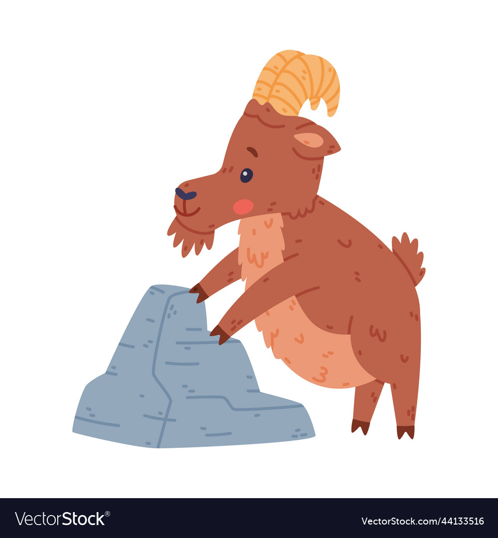 Urial character as wild mountain sheep with horns Vector Image