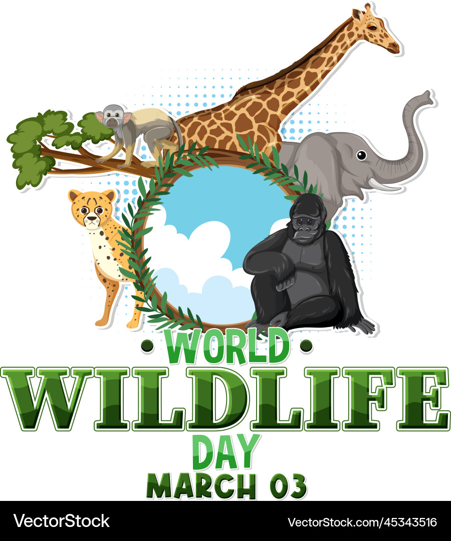 World wildlife day logo Royalty Free Vector Image