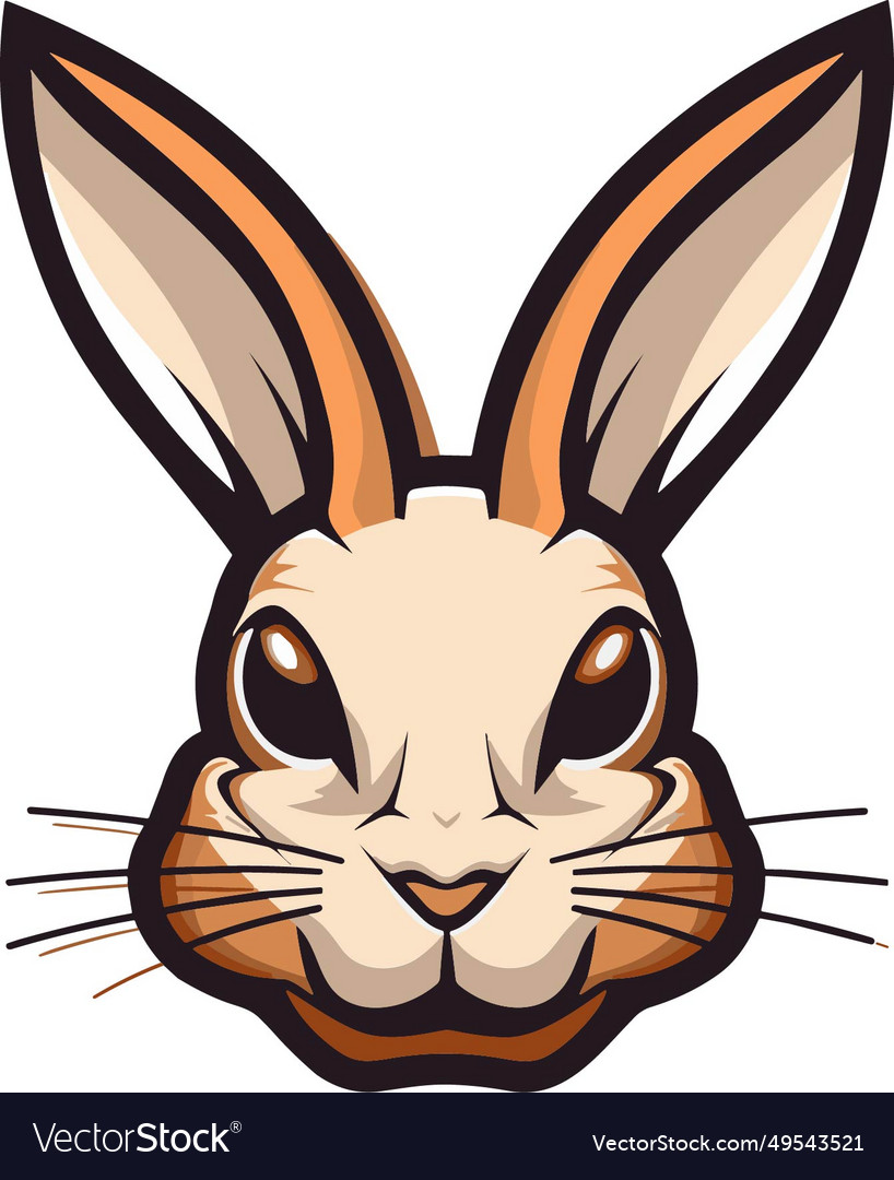 Brown rabbit head Royalty Free Vector Image - VectorStock