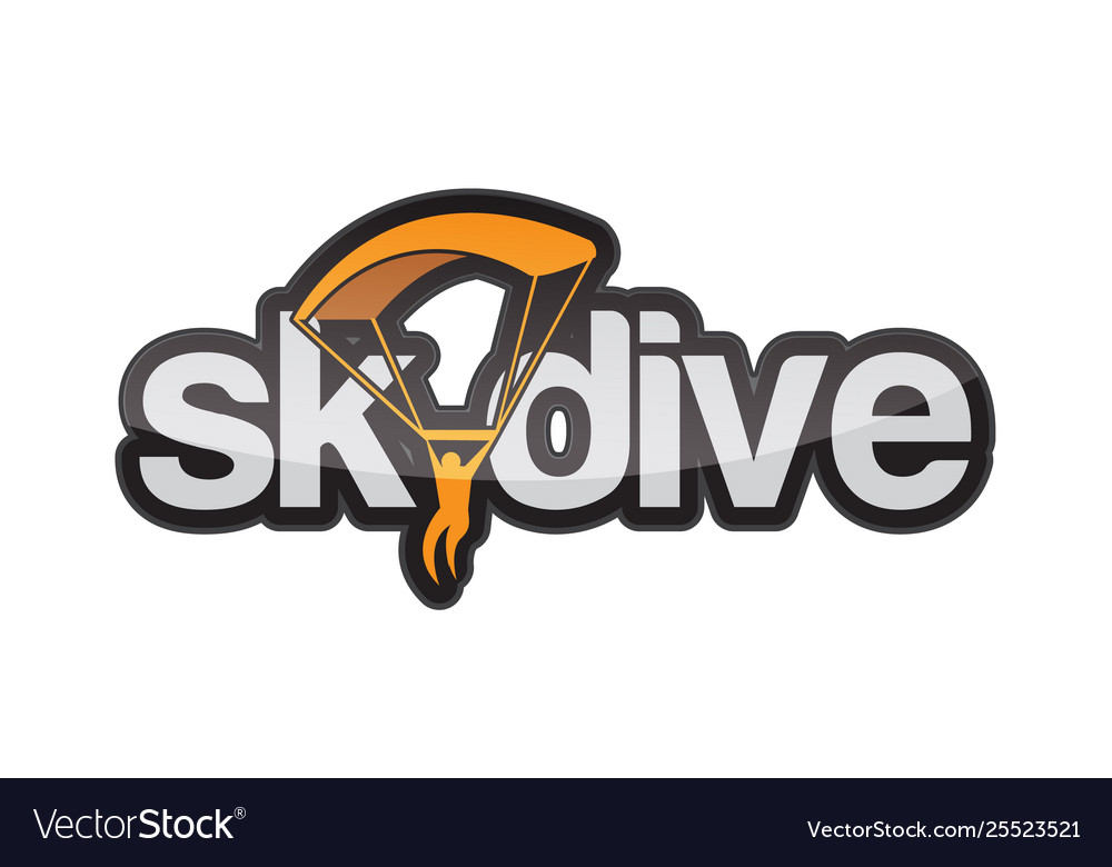 Creative skydiving logo Royalty Free Vector Image
