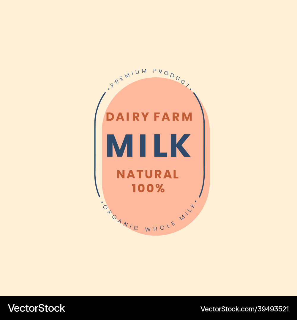 Dairy farm milk logo badge design Royalty Free Vector Image
