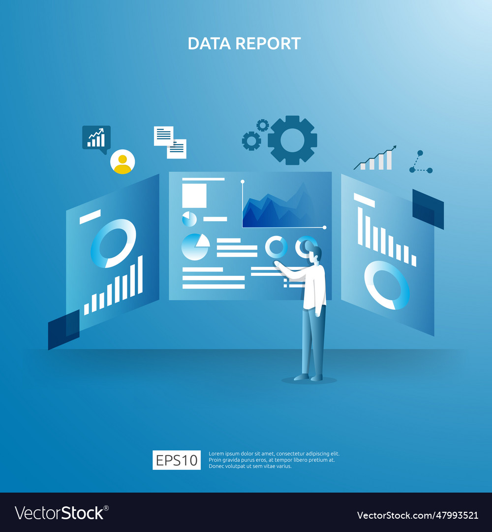 Digital graph data for seo analytics Royalty Free Vector