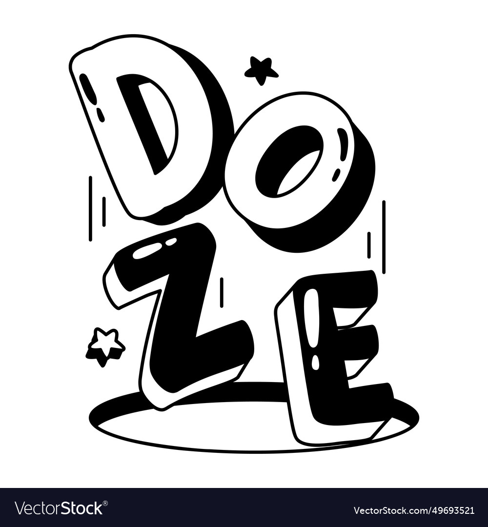 Doze word Royalty Free Vector Image - VectorStock