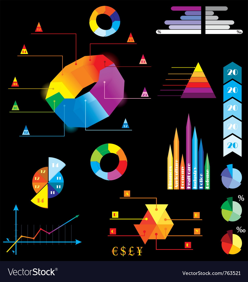 Elements of statistics Royalty Free Vector Image