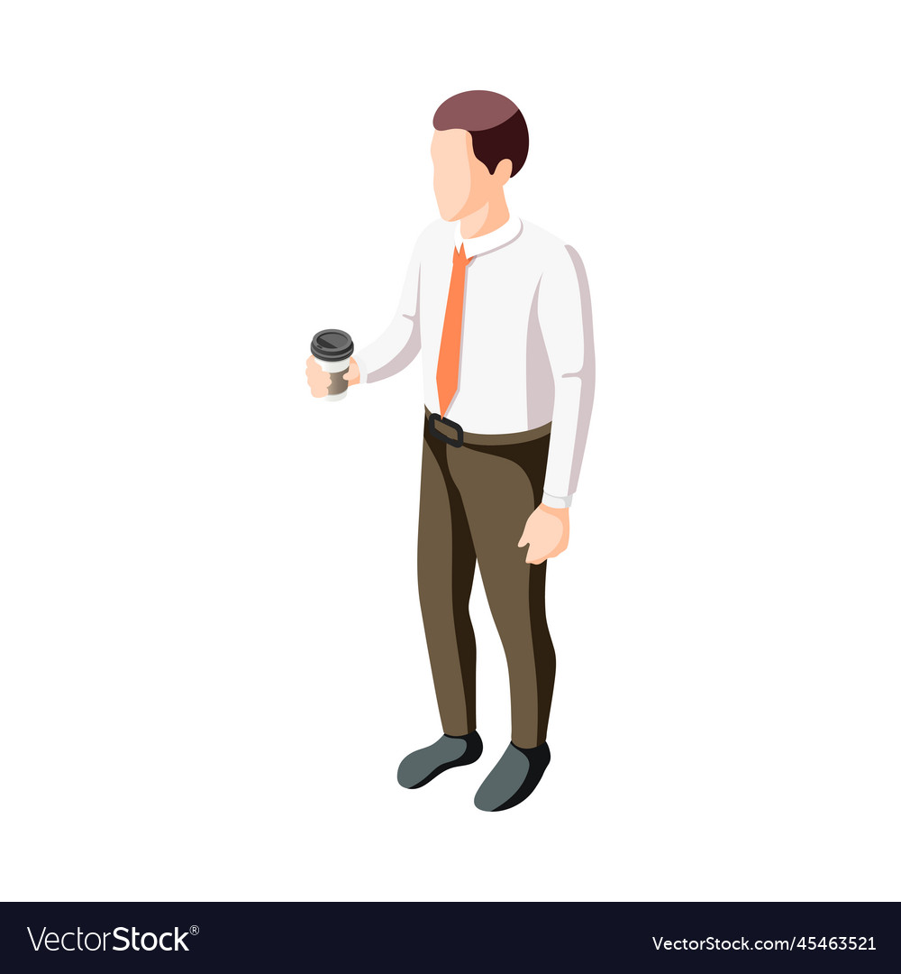 Isometric office worker Royalty Free Vector Image